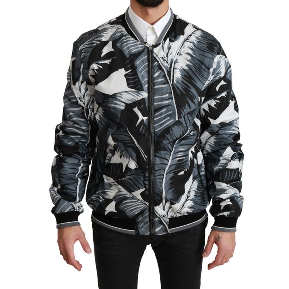 Dolce & Gabbana | Jackets & Coats | Dolce Gabbana Black Banana Leaf ...